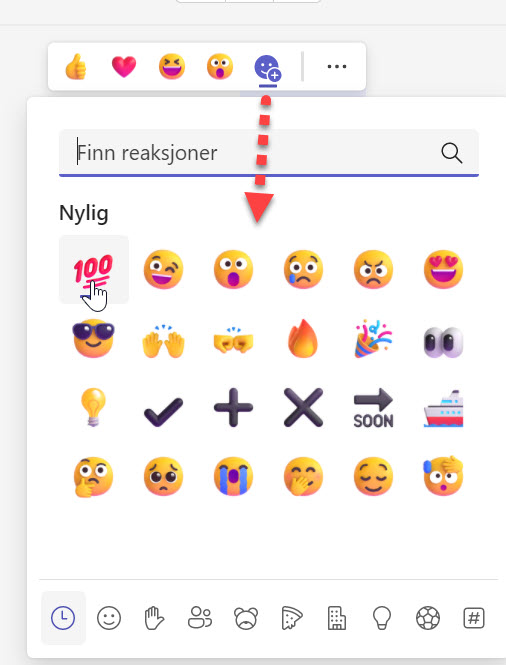 Slik bruker du de nye Emojiene i Teams Slik bruker du de nye Emojiene i Teams